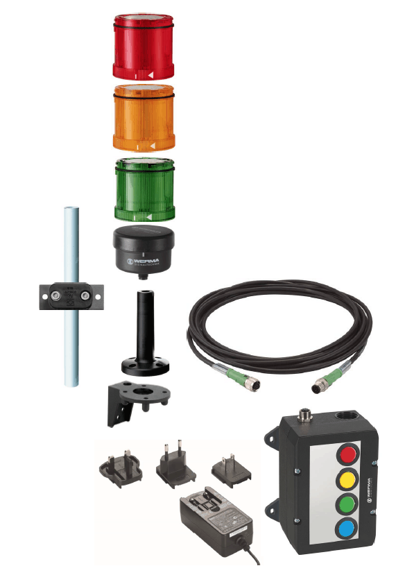 Plug-and-play andon light kit and switch box